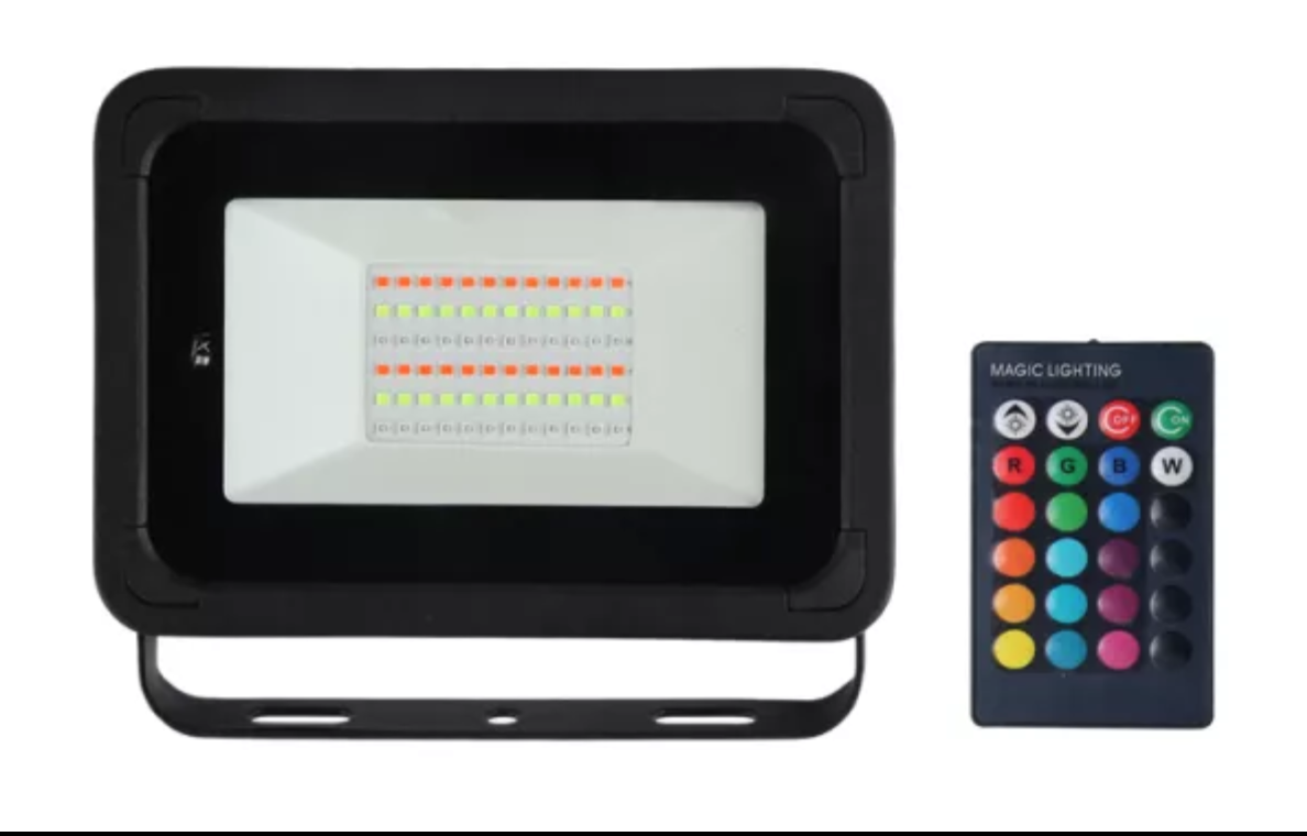 20w RGB Multi Colour Flood Light With Remote | Shop Today. Get it ...
