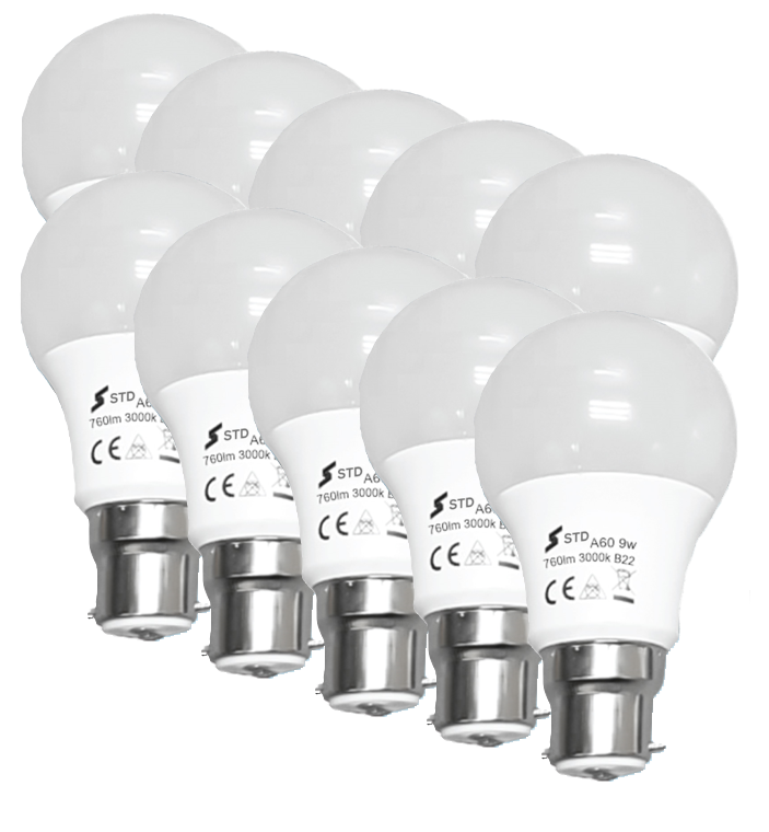 10 Pack 9W A60 B22 LED Globe | Shop Today. Get it Tomorrow! | takealot.com