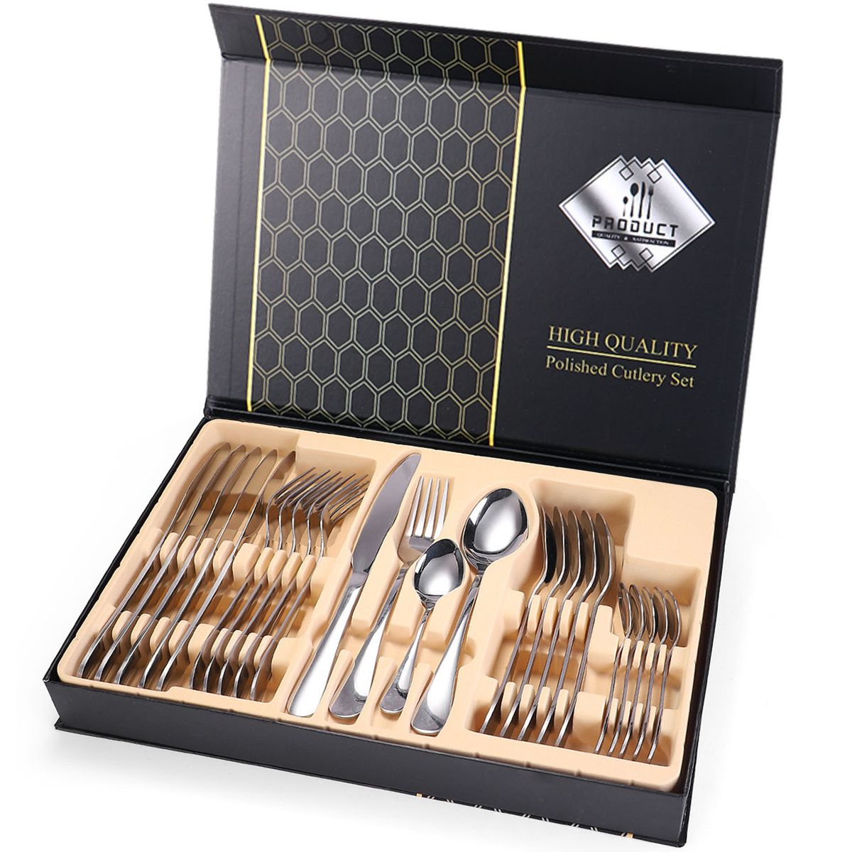 24 Piece Stainless Steel Cutlery Set | Shop Today. Get it Tomorrow ...