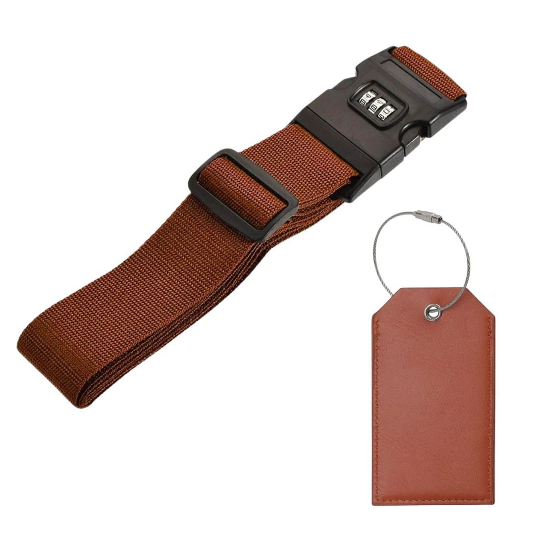 Luggage Tag and Travel Bag Combination Lock Suitcase Strap Set | Shop ...