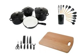 Jumbo Combo Sastro 27 Piece Cast Iron Enamel Pots | Shop Today. Get it ...