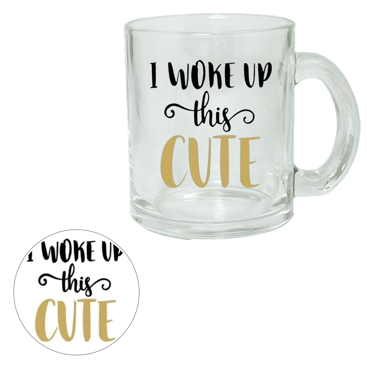 This Cute - Clear Glass Printed Mug & Coaster Set | Shop Today. Get it ...