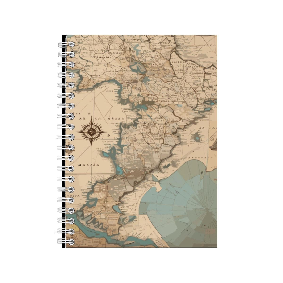 State A5 Notebook Spiral and Lined Maps Graphic Notepad Design Present ...