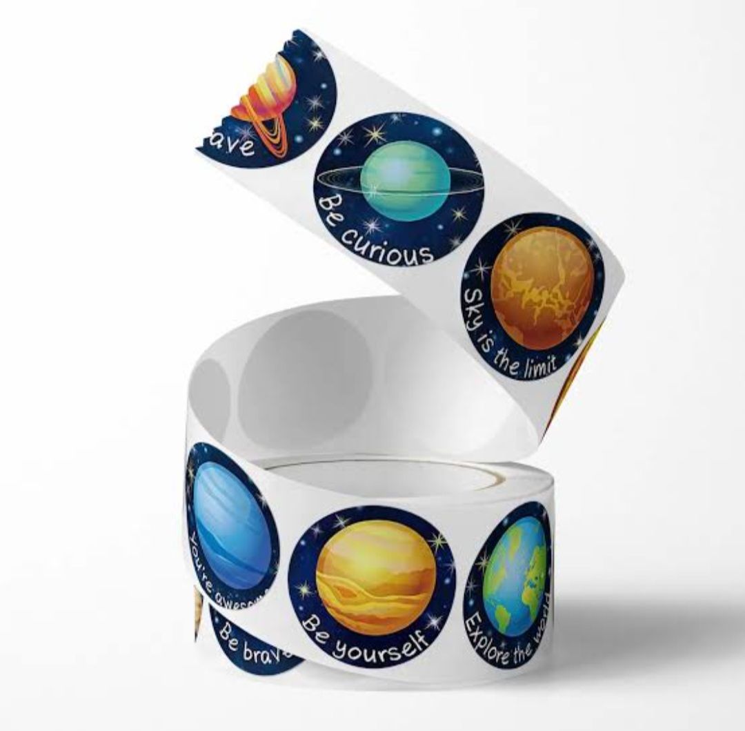 Planet Reward School Stickers Teacher Pupil Arts & Craft 500 per roll ...