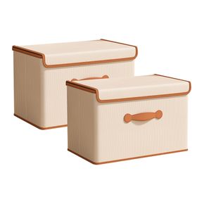 2 Piece 42L Foldable Clothes Organizer Storage Box With Lid | Shop ...