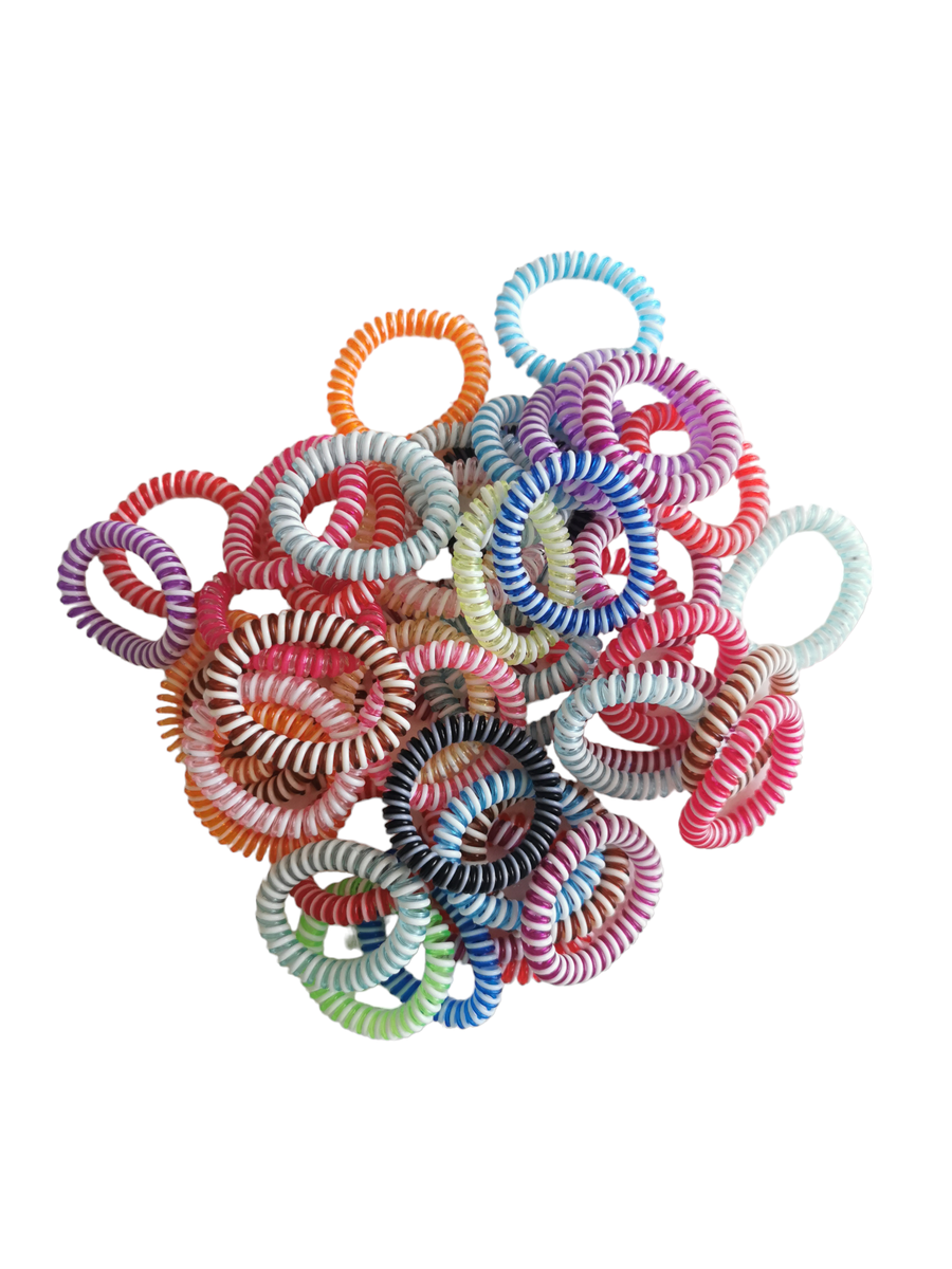 Bulk Pack 2Toned Coil Elastic Hairbands - 5cm - 50 pieces | Shop Today ...