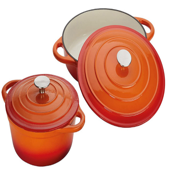 7 Piece Cast Iron Cookware/Pots - Orange | Shop Today. Get it Tomorrow ...