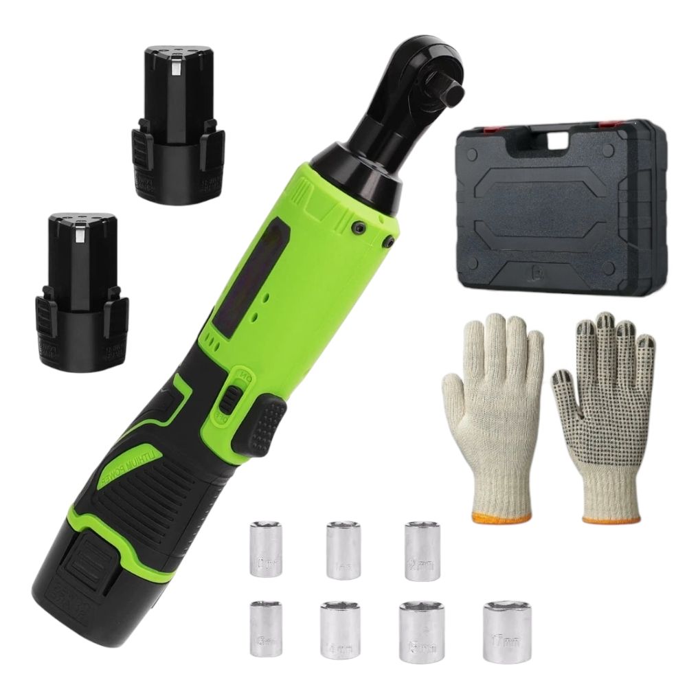35Nm Cordless Power Ratchet Kit- 13Pc Ratchet Wrench, Sockets Gloves ...
