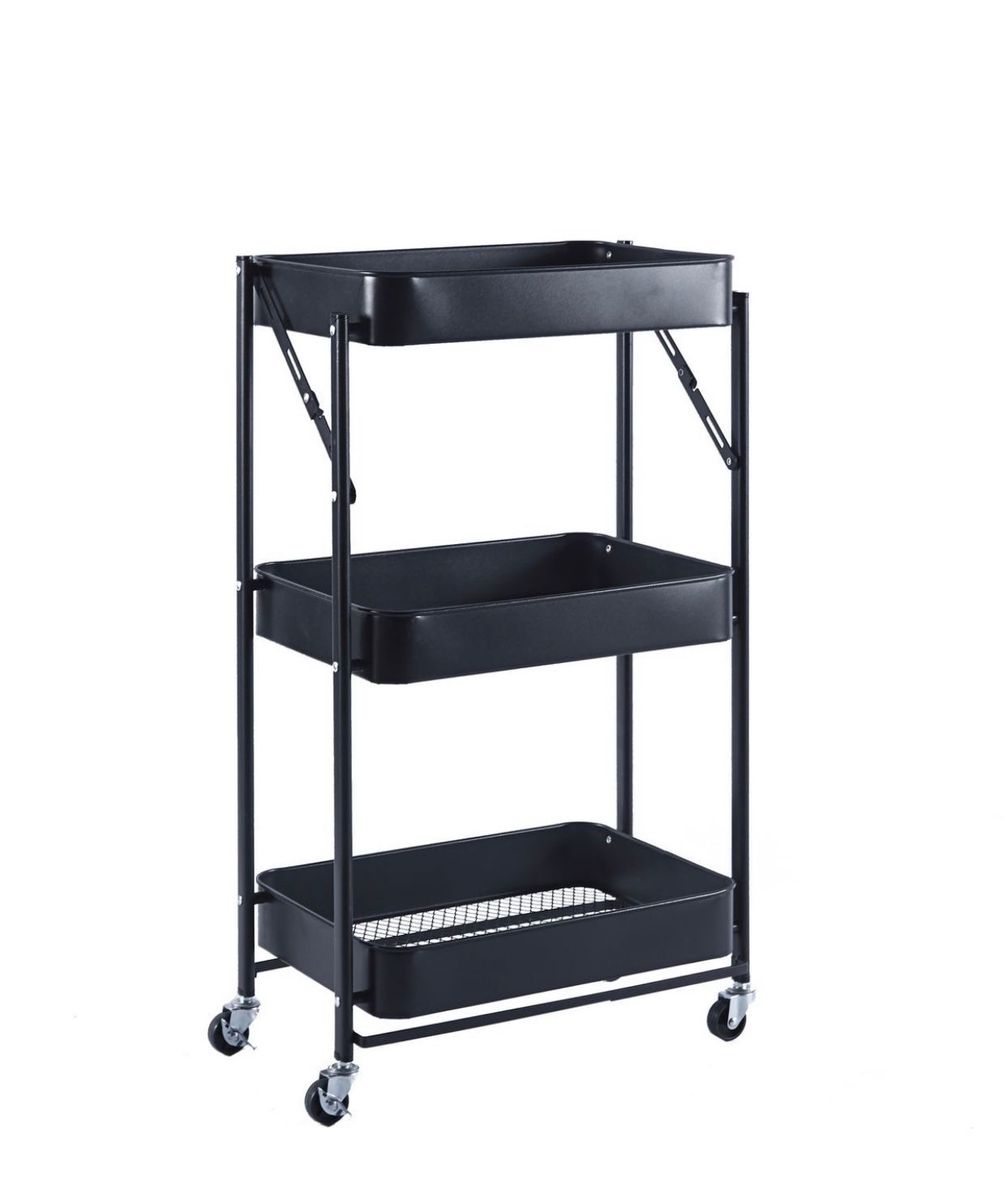 3 Tray Black Stainless steel Storage Trolley-Black | Shop Today. Get it ...