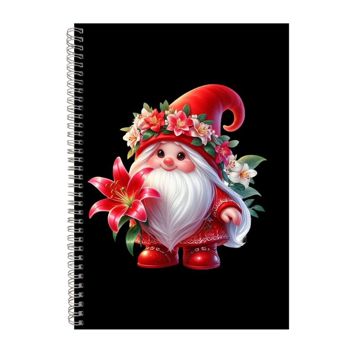 Red Flowers A4 Notebook Spiral Lined Notepad Gnomes Idea 343 | Shop Today. Get it Tomorrow ...