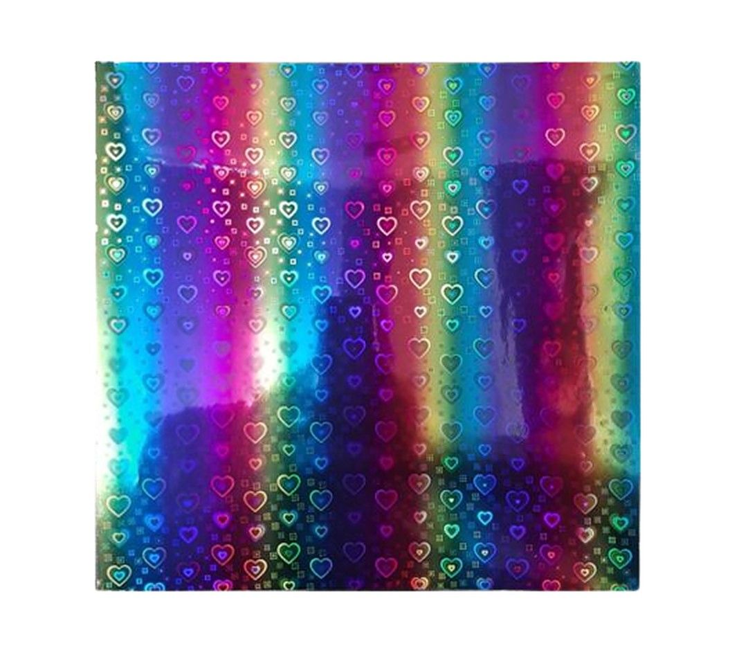 VIVID COLOURS Rainbow Sticker Vinyl Heart Shaped Pattern +1 Transfer ...