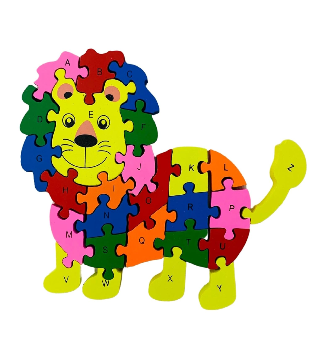 26-Piece Wooden Lion Jigsaw Puzzle Alphabet Learning Toy | Shop Today ...