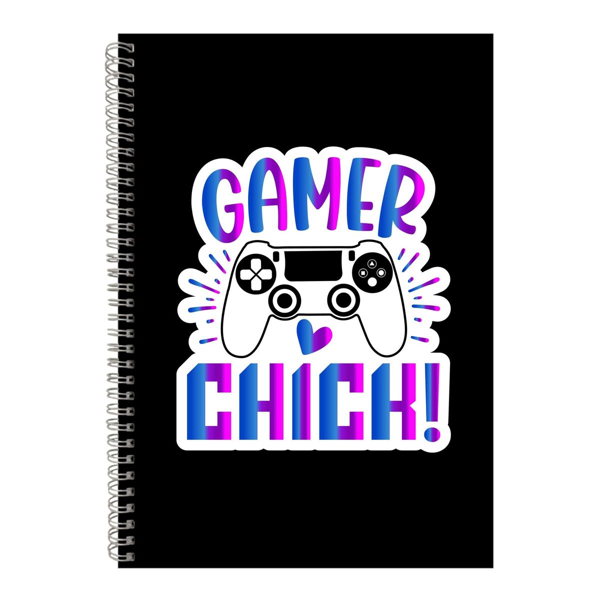 Gamer Chicks A4 Notebook Spiral and Lines Gaming Graphic Notepad ...