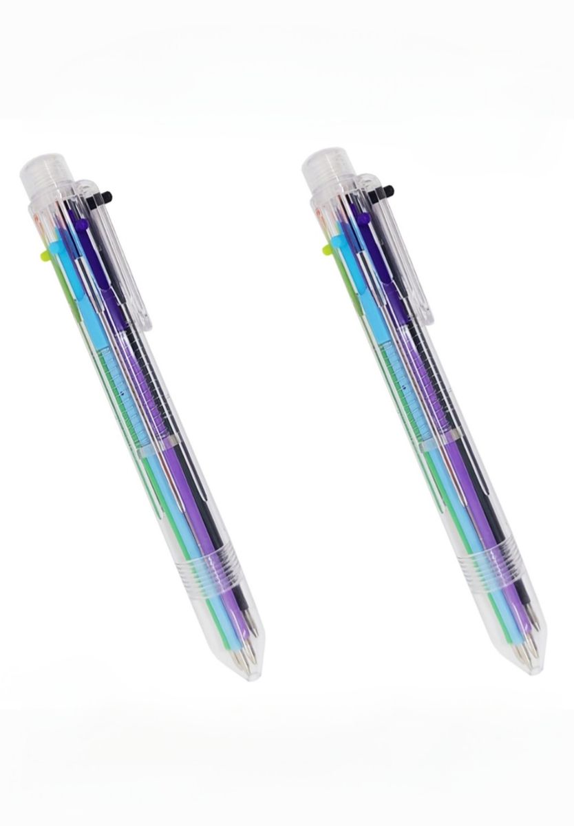 2 Pack 6 -in- 1 Multi Coloured Retractable Ball Point Pens | Shop Today ...