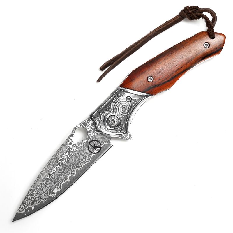 Koch Knives Handmade Stainless Steel Damascus Folding Knife KKJ265 ...