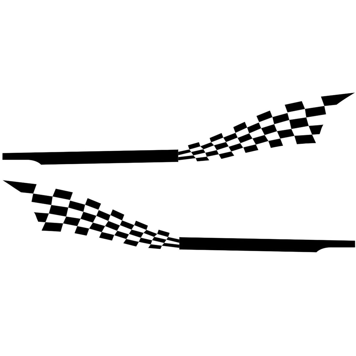 2 Pieces Black Checkered Car Stripe Decals | Shop Today. Get it ...