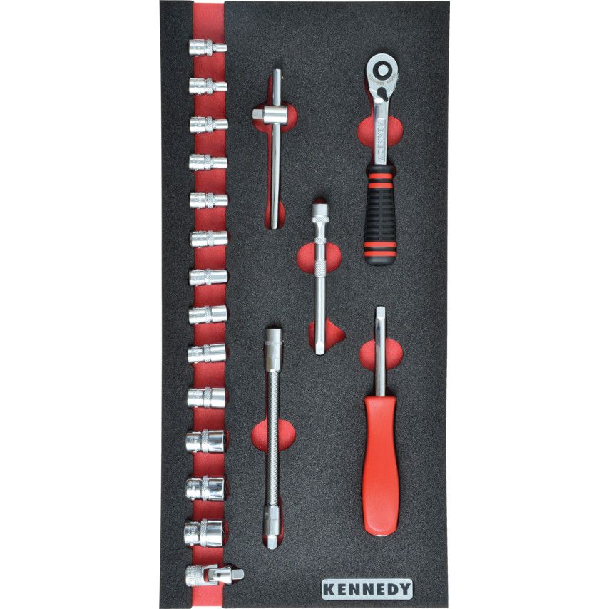 19 Piece Metric Ken-Grip Socketset1/4 Sq Dr With Foam M1832Inch | Shop ...
