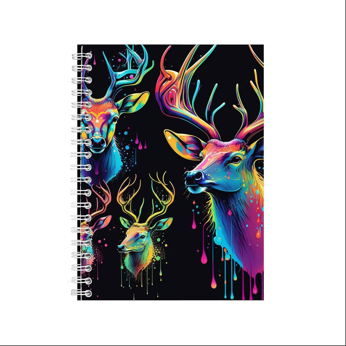 Neon Deer Rainbow Splatter Art Notepad A5 Gift Idea | Shop Today. Get ...