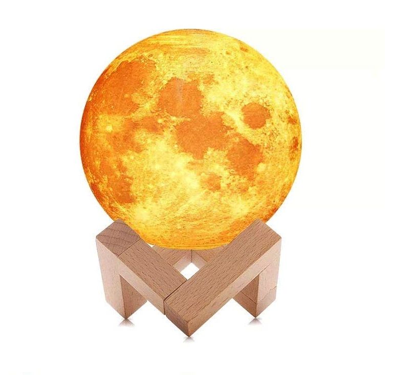 3D Moon Lamp Light Diffuser, Humidifier with Wood Stand | Shop Today ...