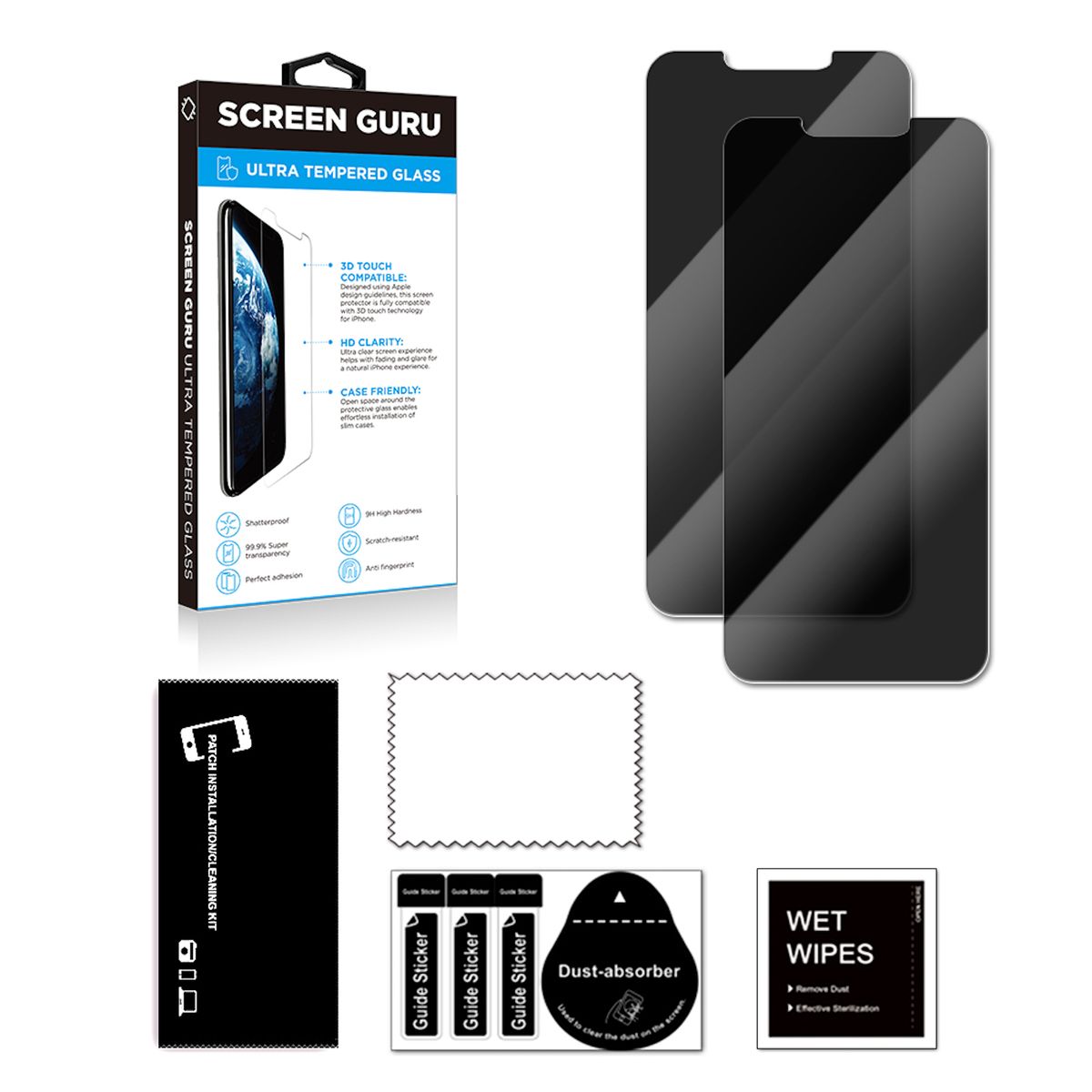 iPhone 11 Pro/XS & X Privacy Screen Protector 2 pack, Tempered Glass ...