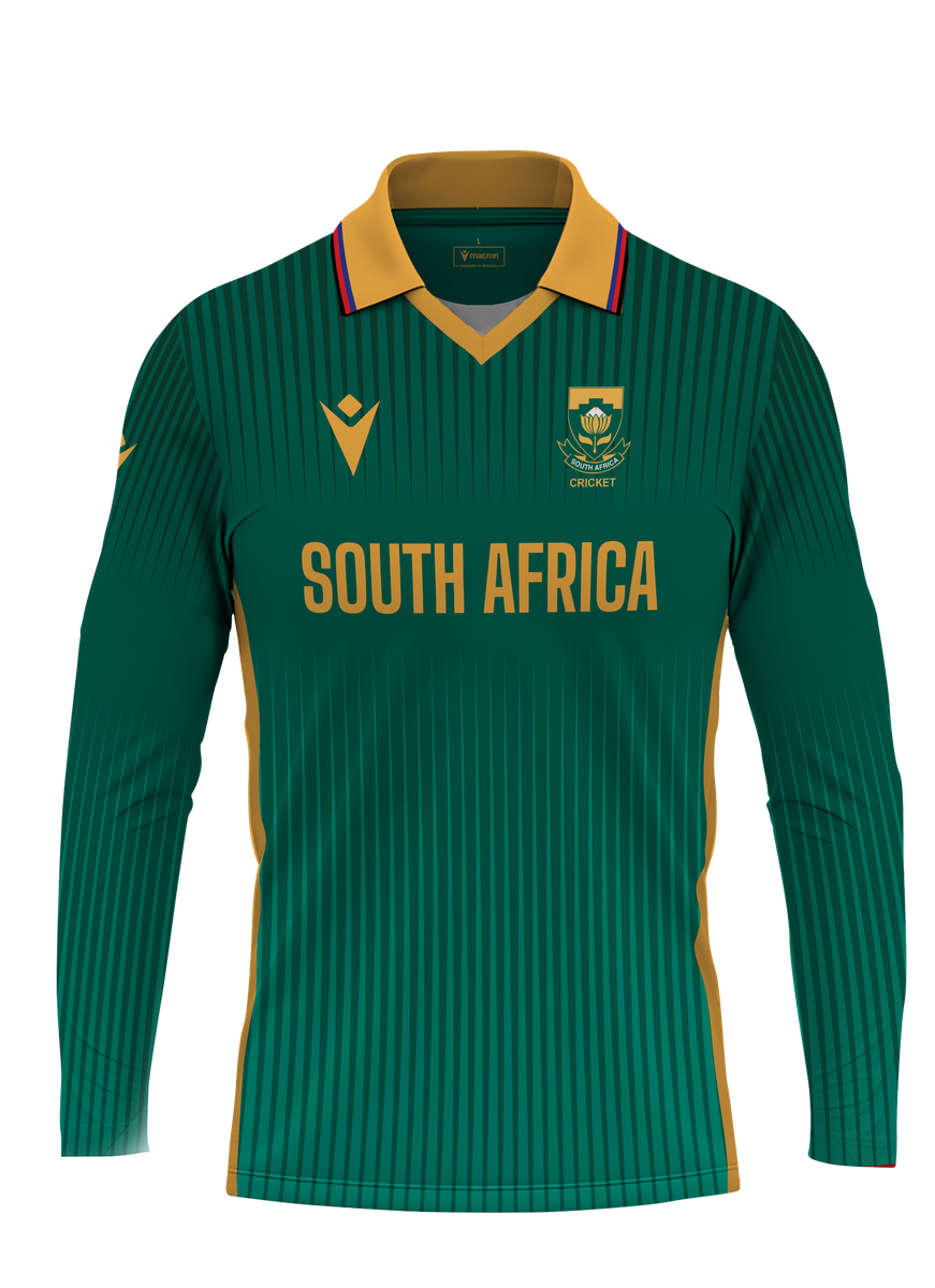 Macron Men's CSA ODI Proteas Long Sleeve Replica Home Jersey | Shop ...