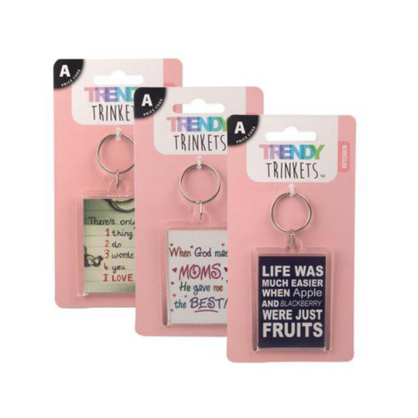 Trendy Trinkets Accessories- Assorted Photo Holder Key Rings- Pack Of 3 ...