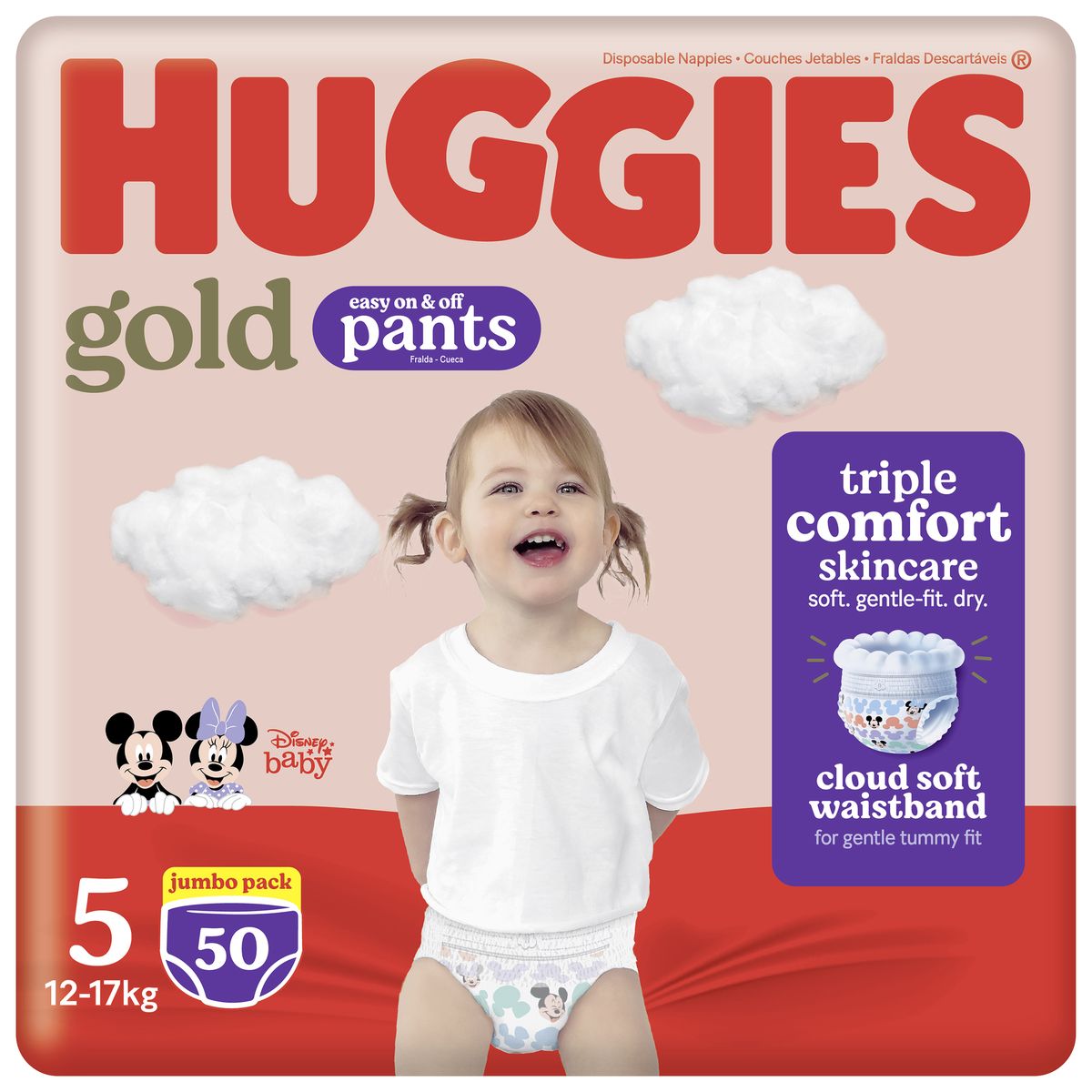 Huggies Gold Disposable Nappy Pants Size 5 Baby 50 Pants Jumbo Pack