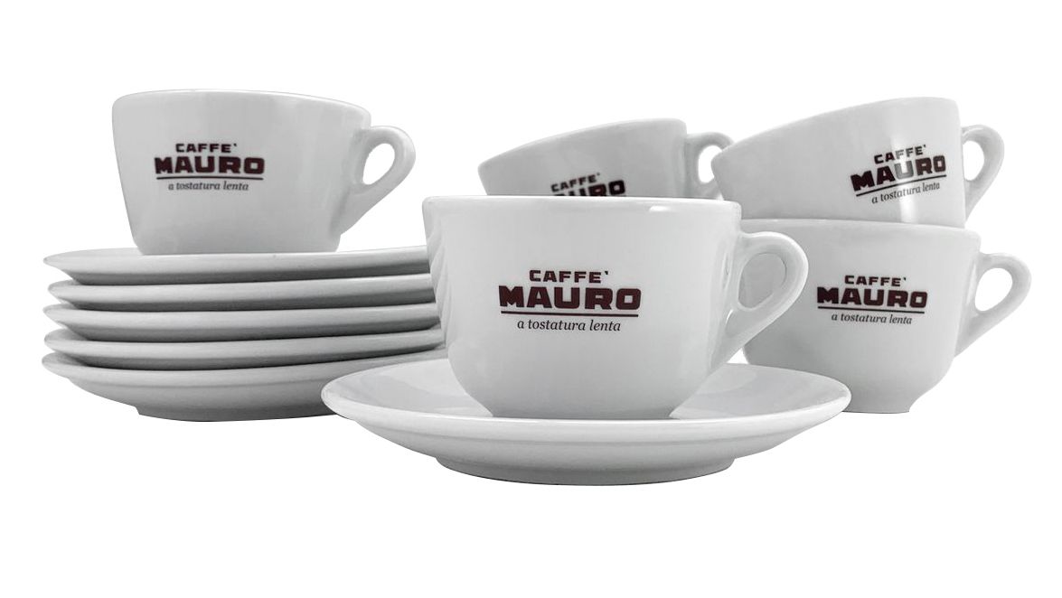Caffe Mauro Classic Porcelain Cappuccino Cups and Saucers | Shop Today ...