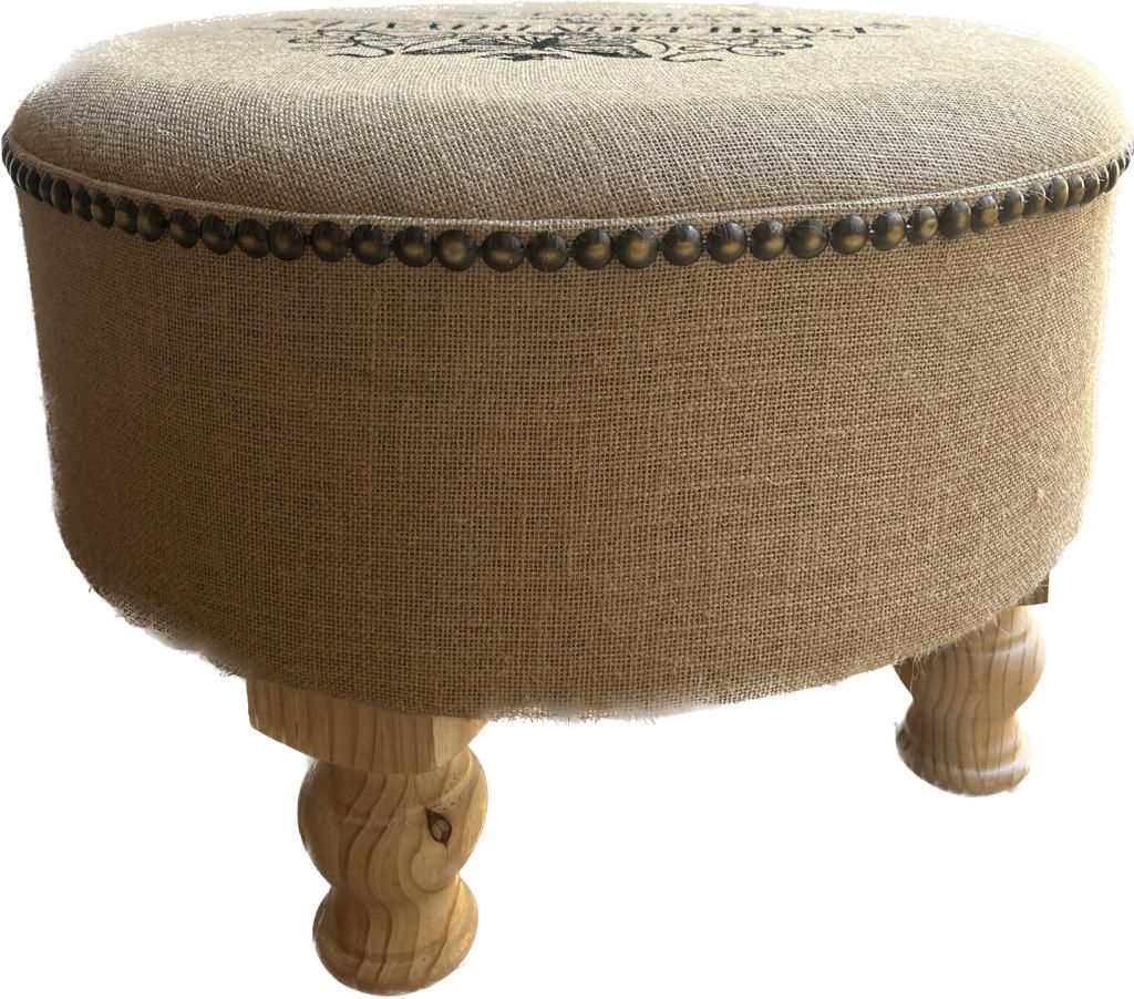 Papillion Royale Hessian Ottoman | Shop Today. Get it Tomorrow ...