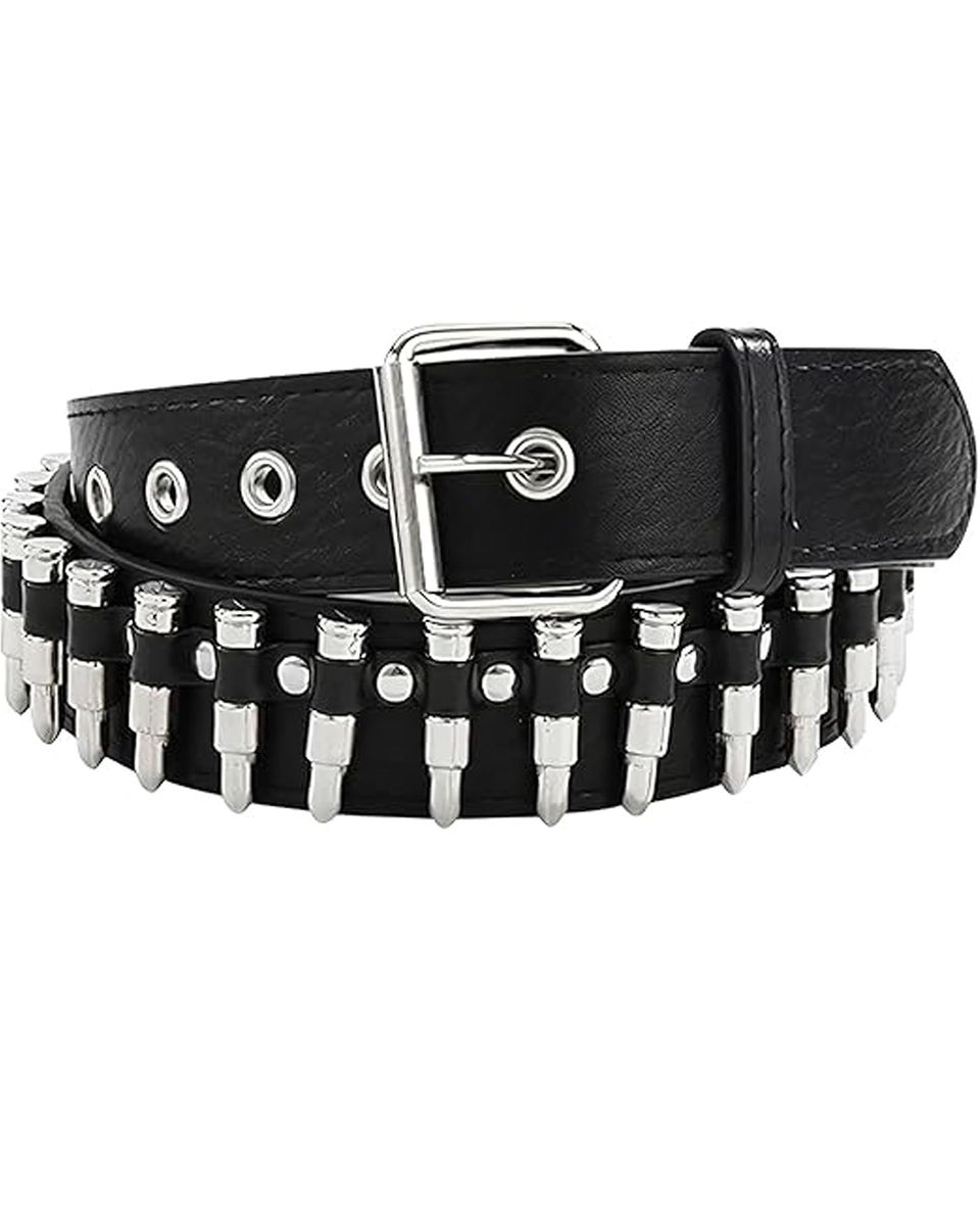 Punk Rivet Belts for Women Black Studded Gothic Belt with Metel Buckle ...