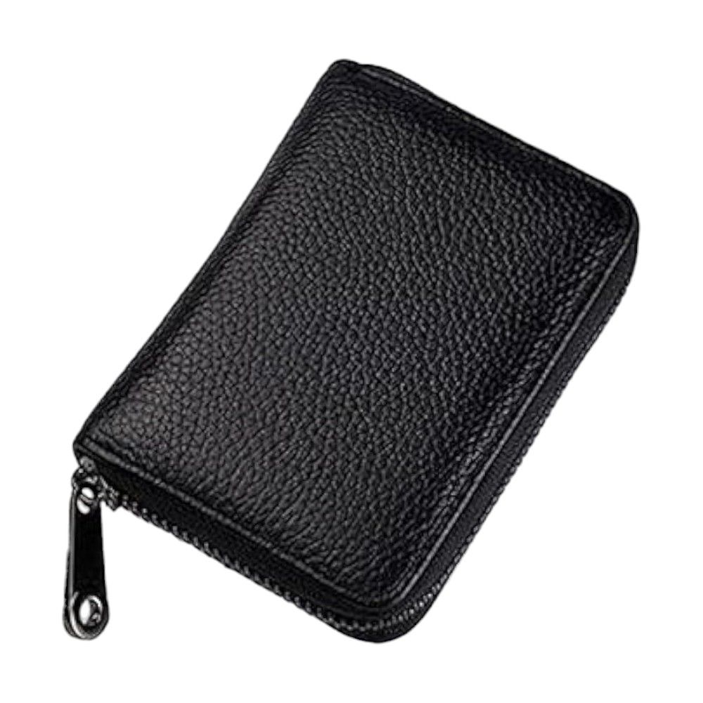 RFID Blocking Faux Leather Textured Multi Card Holder Wallet - Black ...
