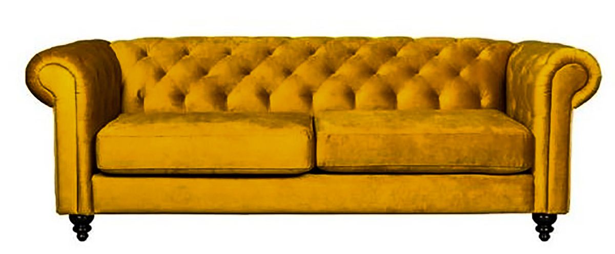 Amazon Mustard Chesterfield Tufted Couch With Removable & Reversible ...