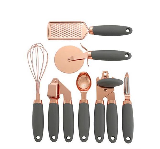 Copper Coated 7 PiecesProf Kitchen Utensil Set Stainless Steel Kitchen ...