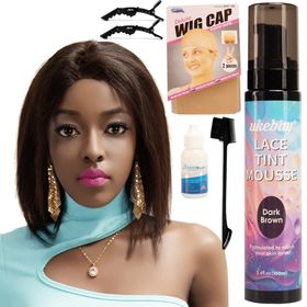 10'' Wig Human Hair Full Lace Frontal Wig Tint Mousse | Shop Today. Get ...