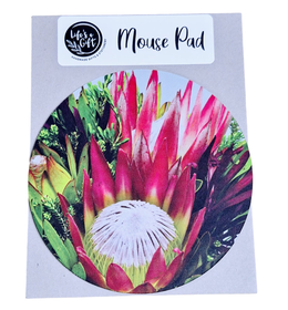 20cm Round Mouse Pad-Perfect Spiky Pink & Green Protea Bouquet | Shop ...