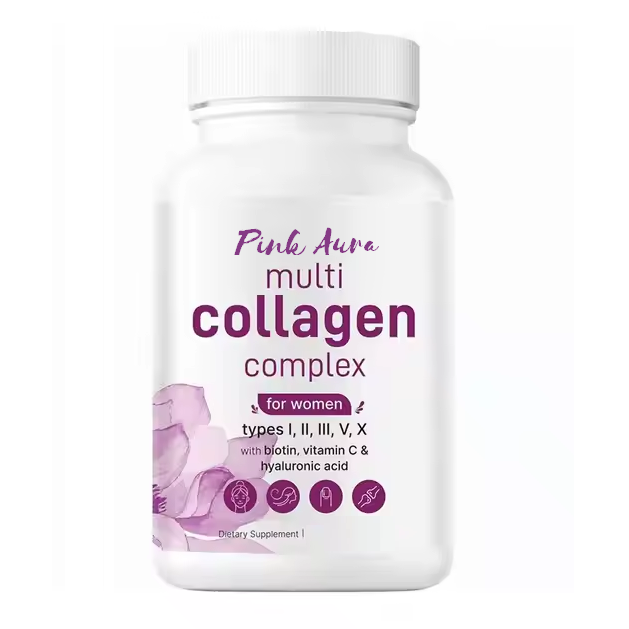 Pink Aura Multi Collagen Complex Type I, II, III, V, X , Biotin ...