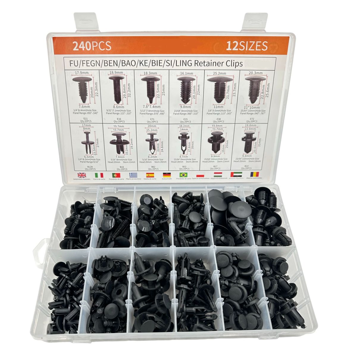 240 Pieces Car Auto Body Retainer Clip Kit With Carry Case | Shop Today ...