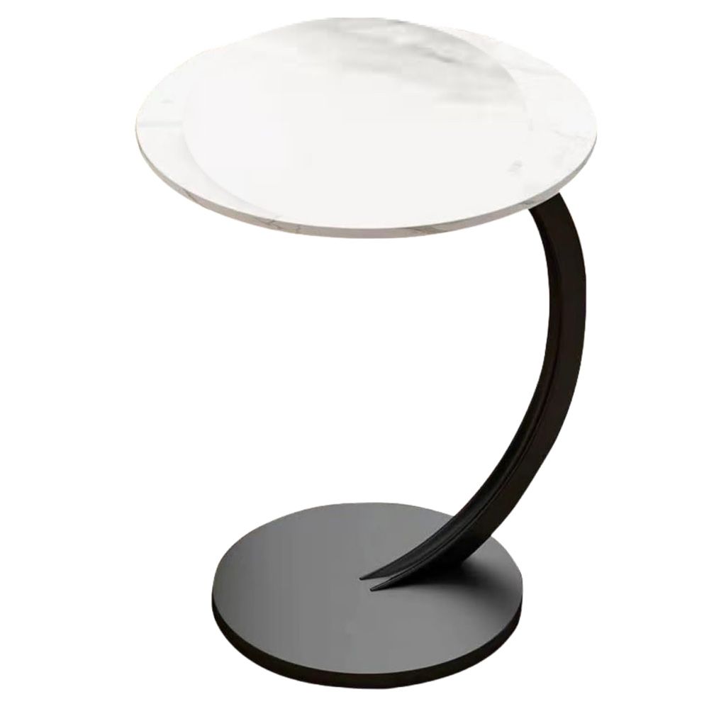 Decor C-Shaped Wooden Round Metal Framed Side Table -62cm | Shop Today ...