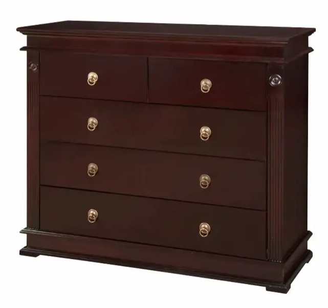 Rectangular stain resistant chest of drawers in Mahogany or white ...