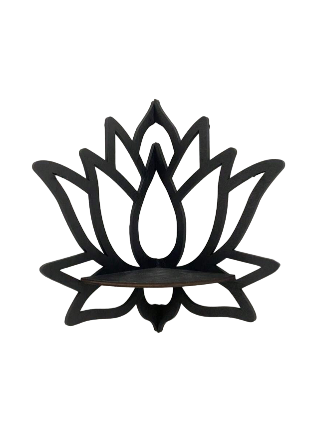 Lotus Wood Shape Corner Shelf Wall - Mounted Decorative Storage Rack ...