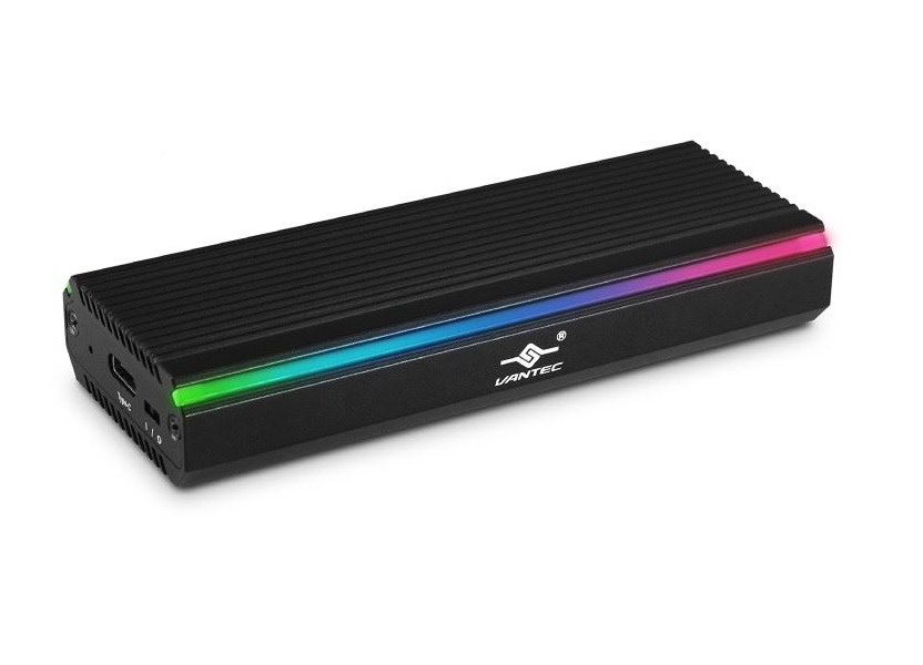 Vantec NexStar SX, USB 3.2 Gen2x1 Type C M.2 NVMe/SATA RGB Enclosure ...