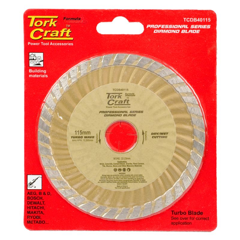 Tork Craft - Diamond Blade Turbo Wave 115mm x 22.22mm - 6 Pack | Shop ...
