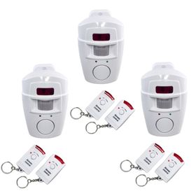 Set of 3 Remote Motion Sensor Wireless Alarm - AA Battery Operated ...