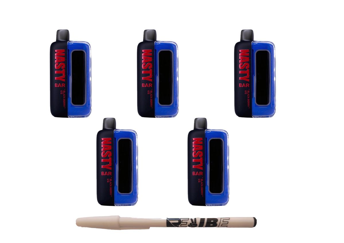 Nasty XL 20000 Blackberry Ice Rechargeable Disposable Vape 5% 5 Pack ...