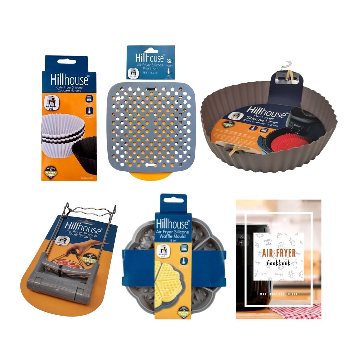 Hillhouse Round Air Fryer Accessory Bundle for Baking Incl Bonus Cook ...