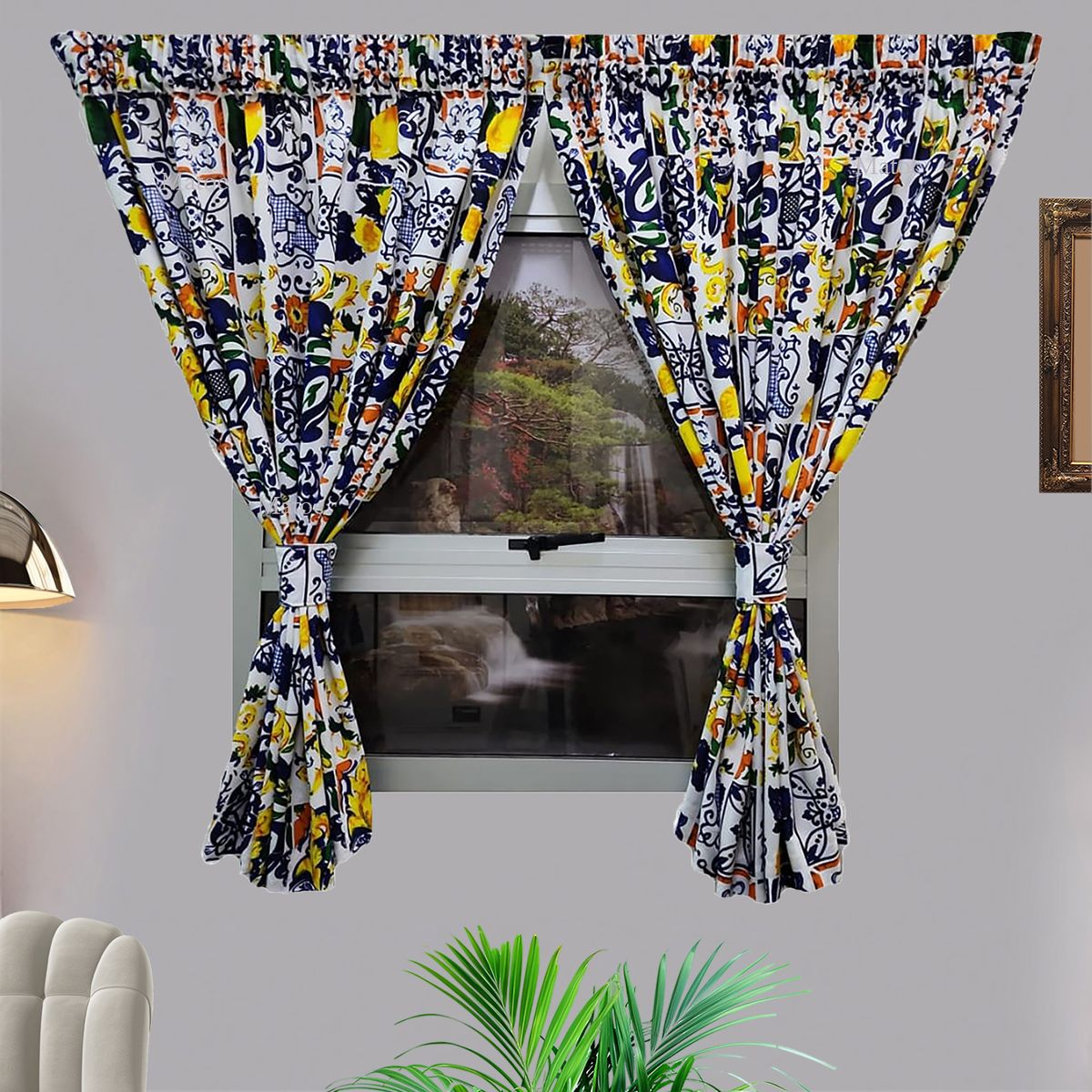 Matoc Designs Café Curtain - Summer Print Multi - Taped - Pack of 2 | Shop Today. Get it ...