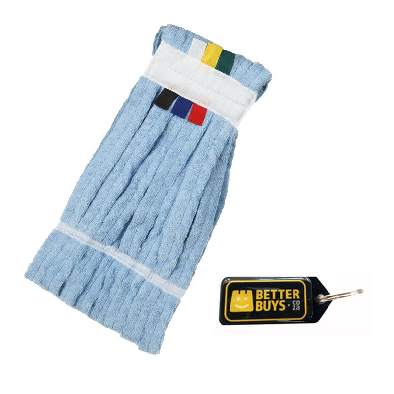 Microfibre Hygiene Fan Mop Replacement Head with Colour Tags & Keyring ...