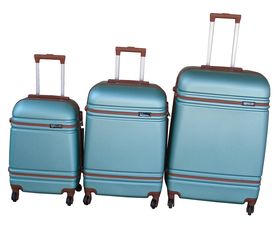 MOOISTAR 3-Piece ABS Trolley Luggage Set - Light Blue - 360 Spinner ...