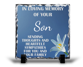 In Loving Memory of Your Son Condolence Sympathy Memorial v Gift Rock ...