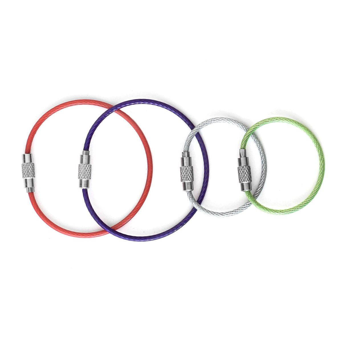 Key Rings Stainless Steel Wire/Luggage Tags Loops Tag Keepers - 4 Piece ...